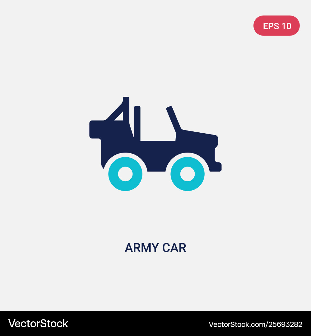 Two color army car icon from army concept Vector Image