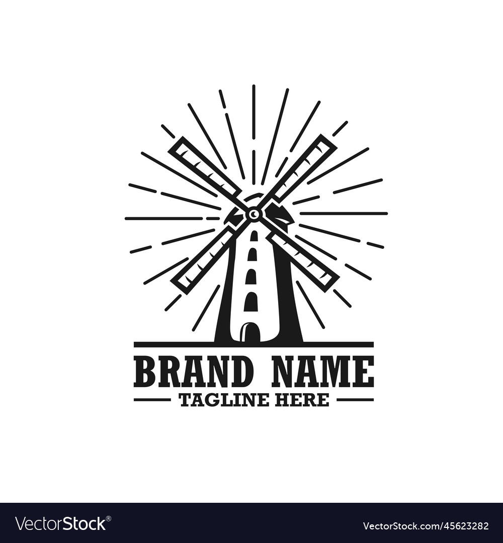 Windmill logo design Royalty Free Vector Image