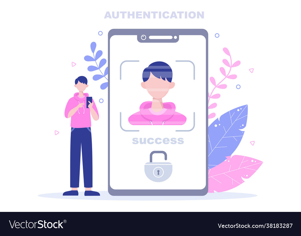 Authentication security via phone or computer Vector Image