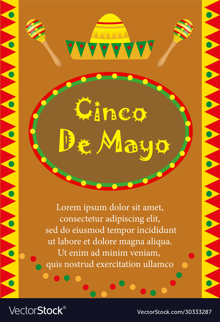 Cinco de mayo greeting card template for flyer Vector Image