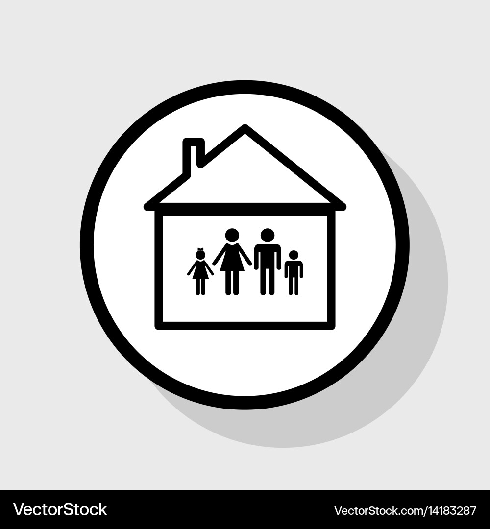 Family sign flat black icon Royalty Free Vector Image