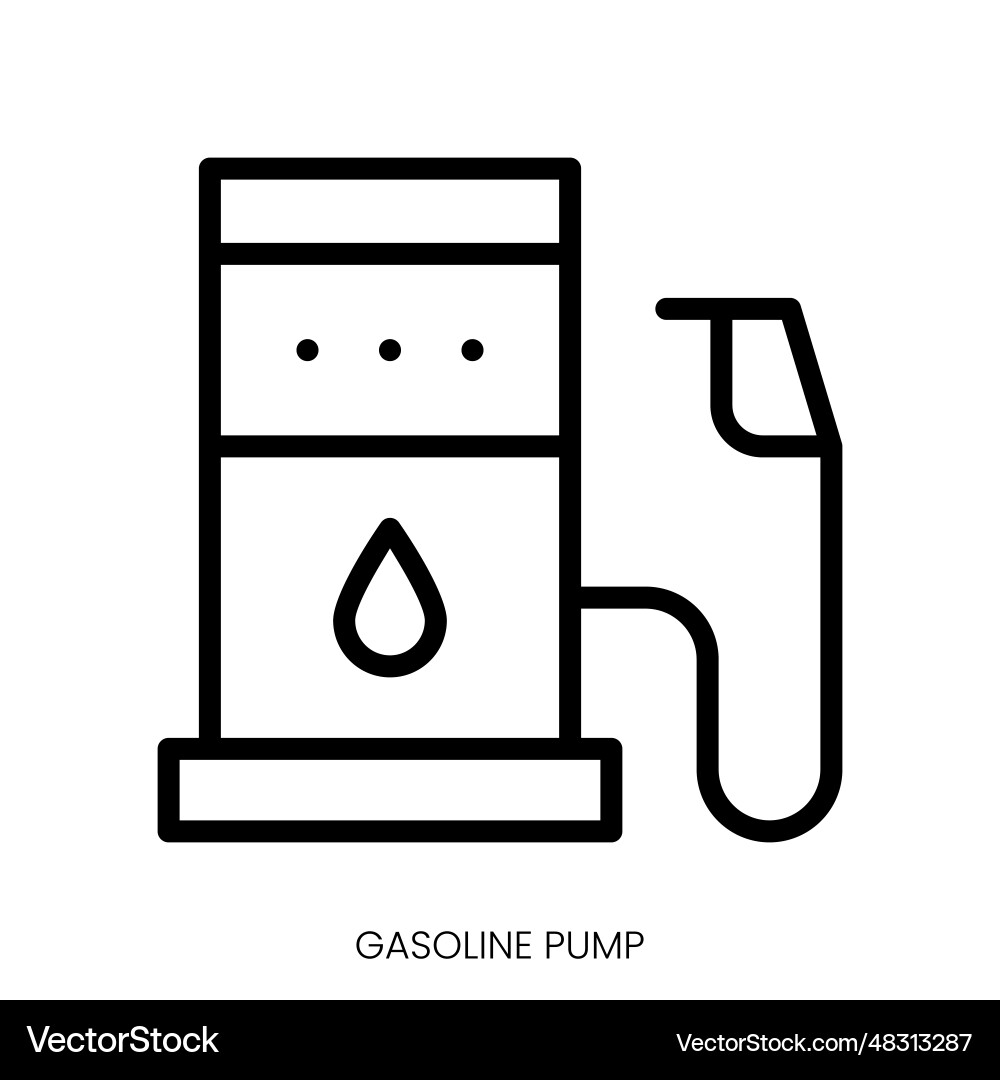 Gasoline pump icon line art style design isolated Vector Image