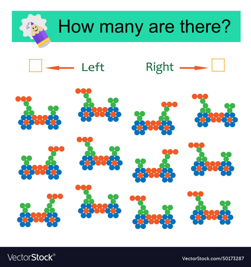 Math activity for kids developing numeracy Vector Image