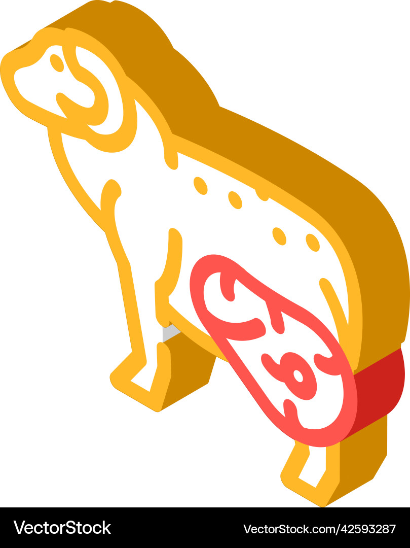 Mutton farm animal meat isometric icon Royalty Free Vector