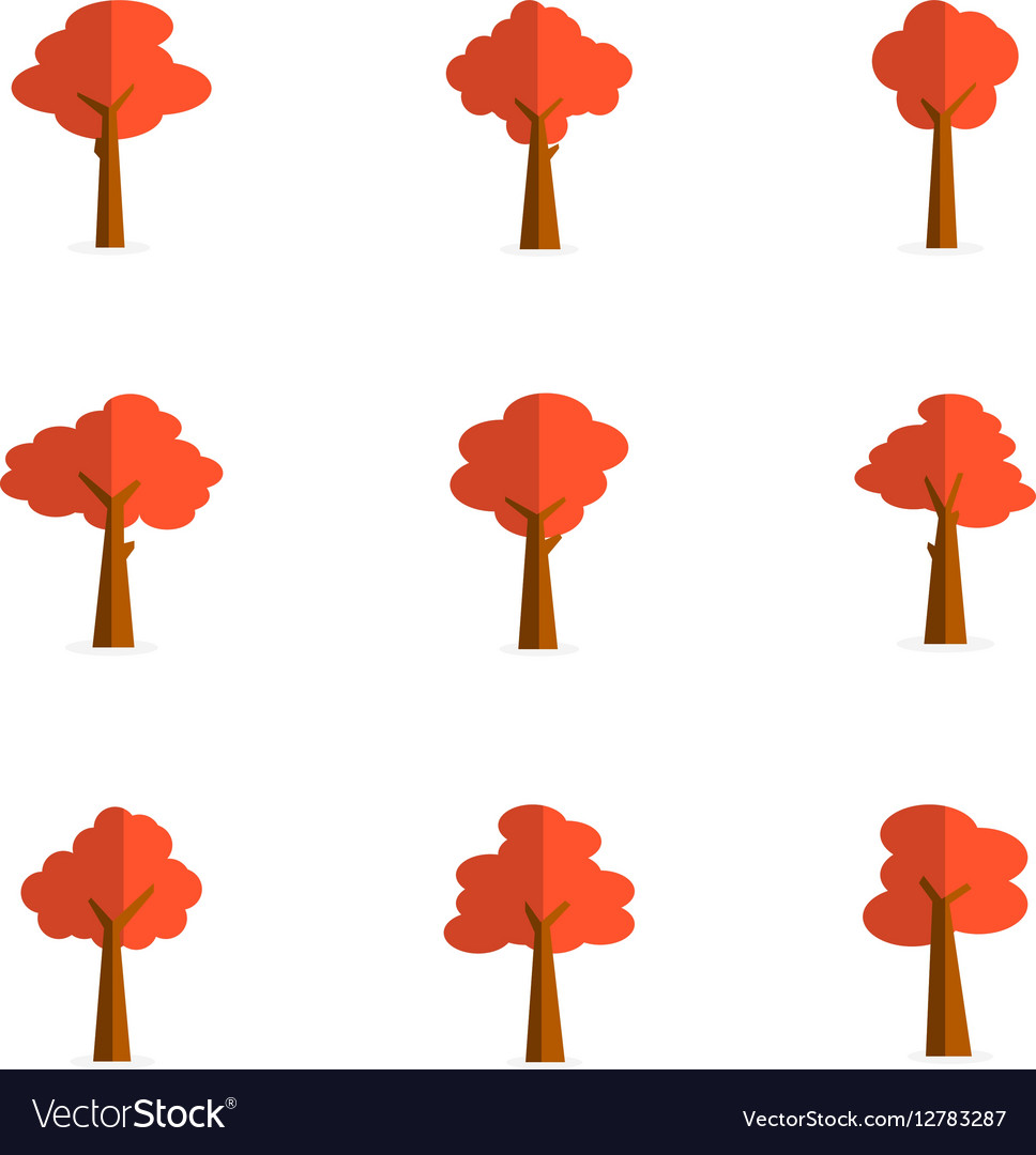 Red tree various Royalty Free Vector Image - VectorStock