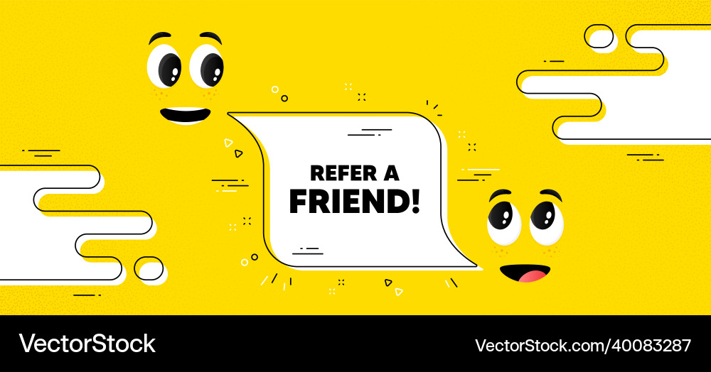 Refer a friend symbol referral program sign Vector Image