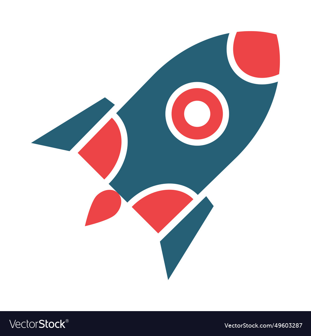Rocket glyph two color icons for personal Vector Image