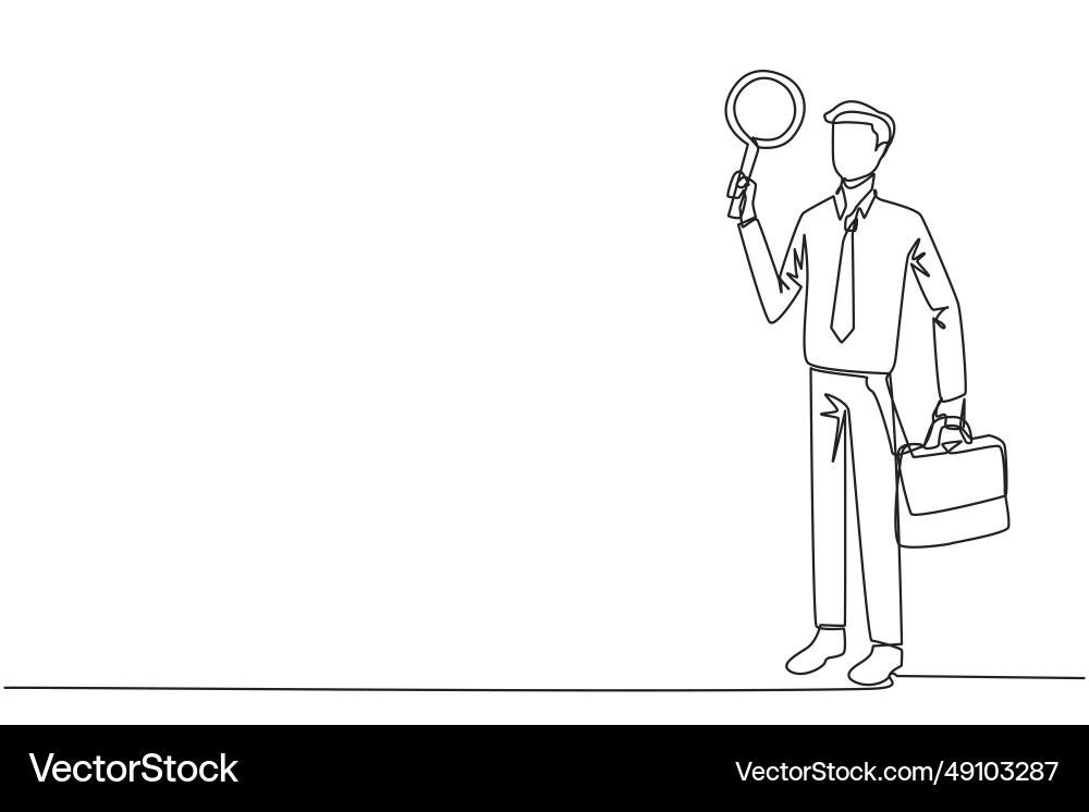 Single continuous line drawing of businessman Vector Image