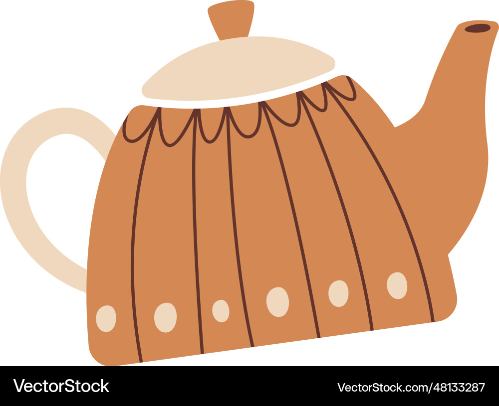 Teapot ceramic tableware Royalty Free Vector Image