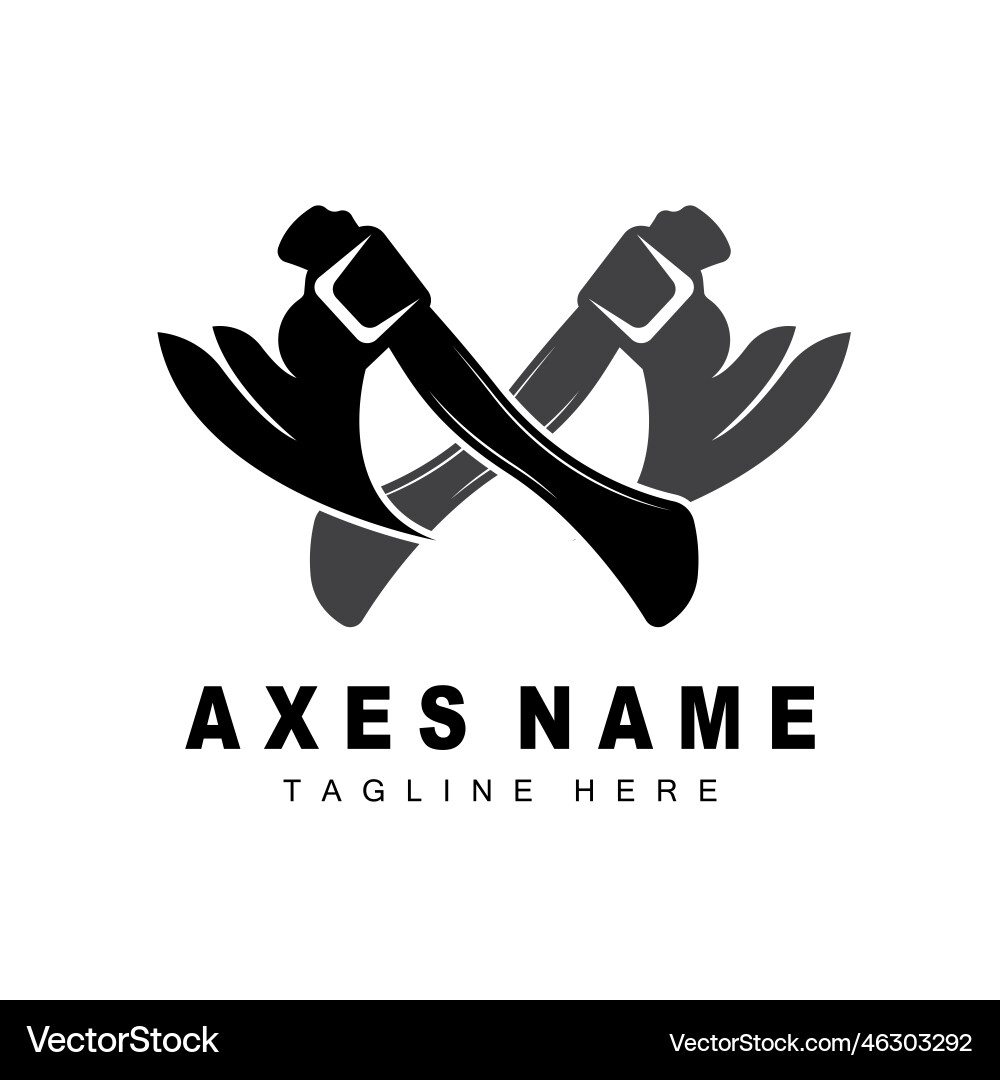 Ax logo design war tool and woodcutter Royalty Free Vector
