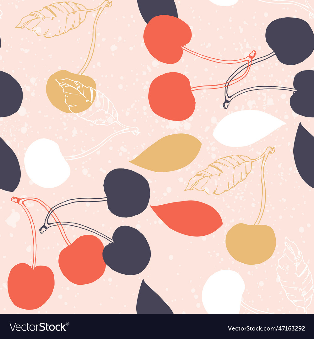 Cherry seamless pattern Royalty Free Vector Image