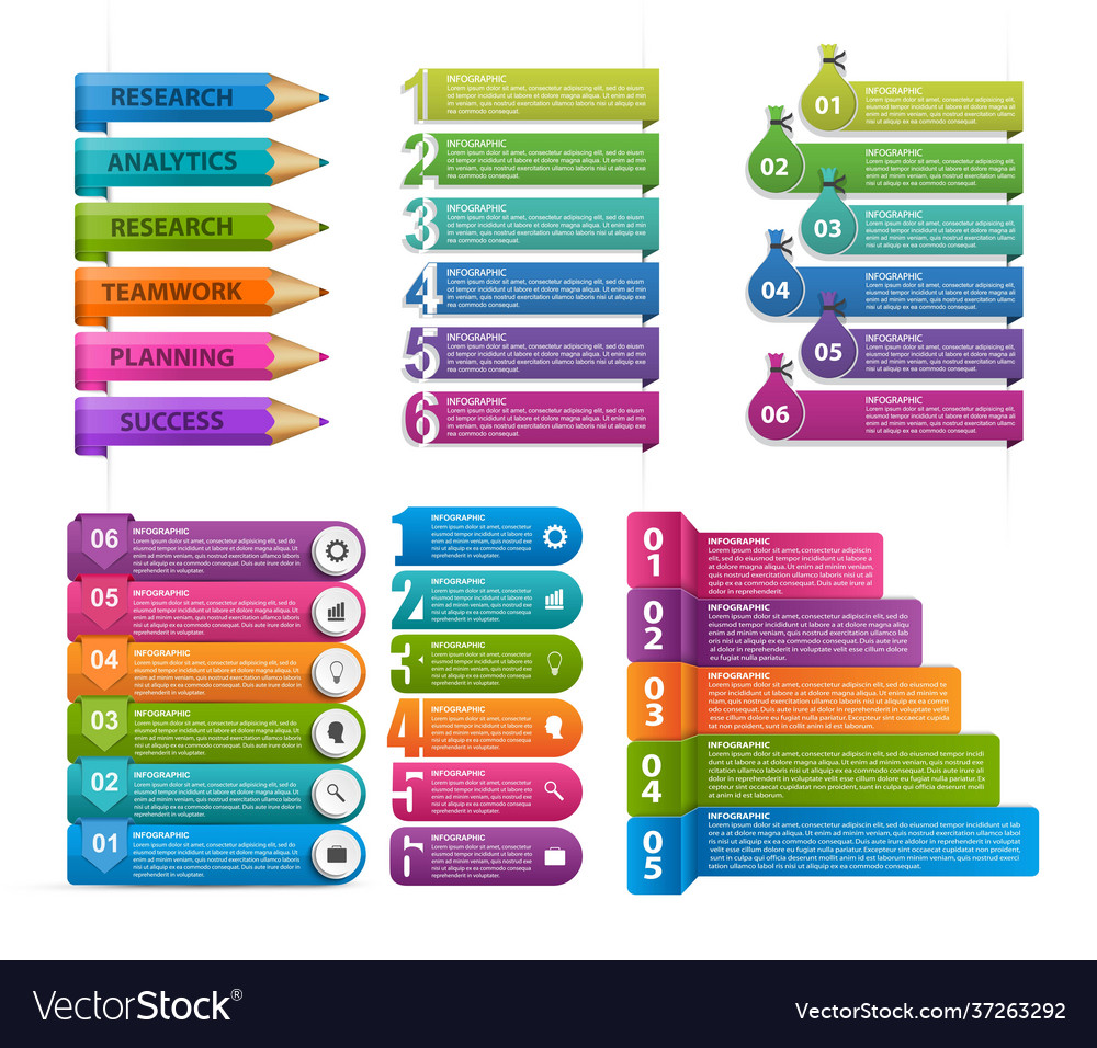 Collection infographics design elements Royalty Free Vector