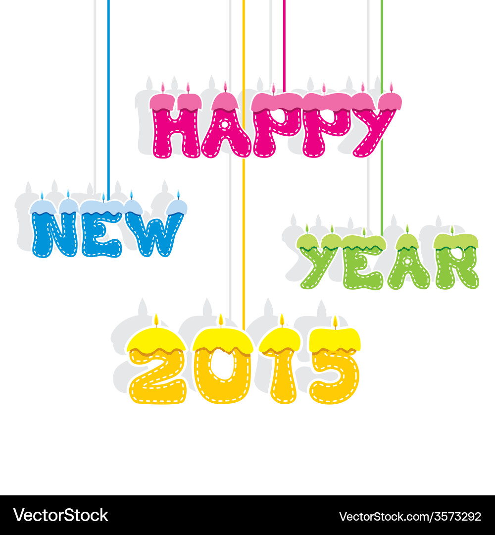 Colorful new year 2015 candle theme design Vector Image