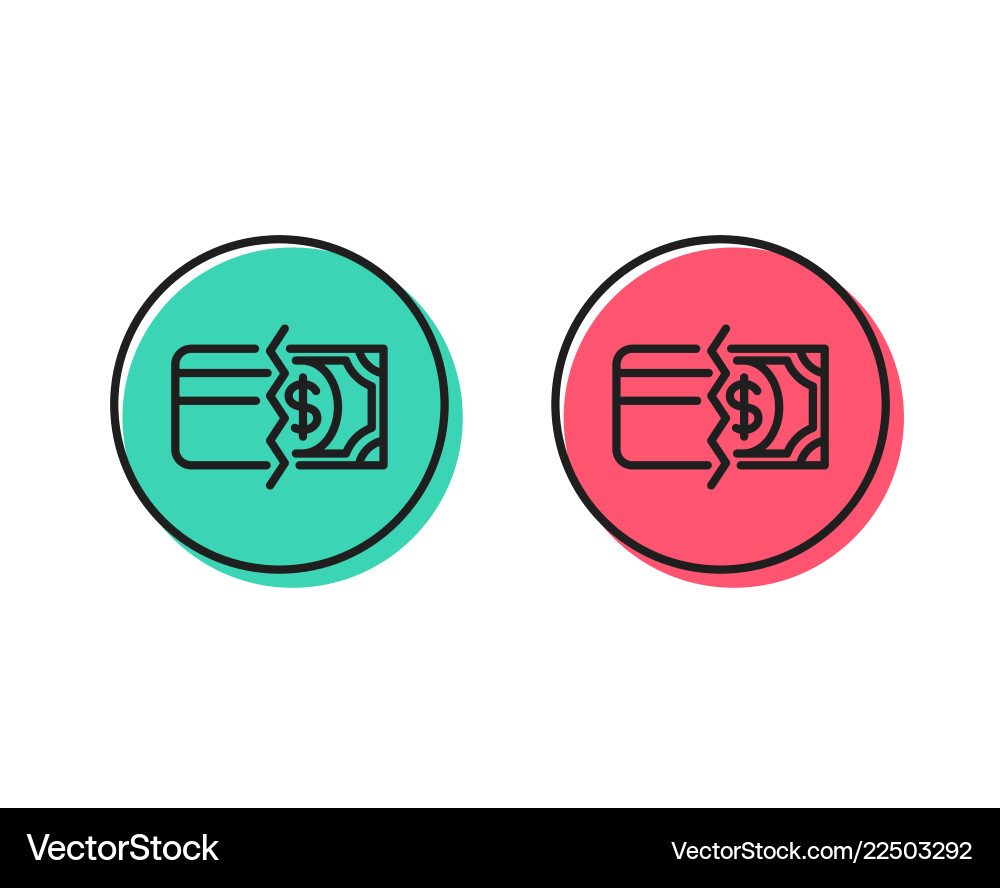 Credit card or cash line icon payment methods Vector Image