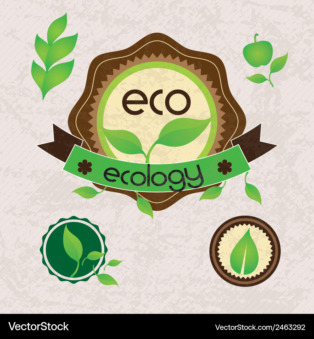 Different eco-labels to mark a product or service Vector Image