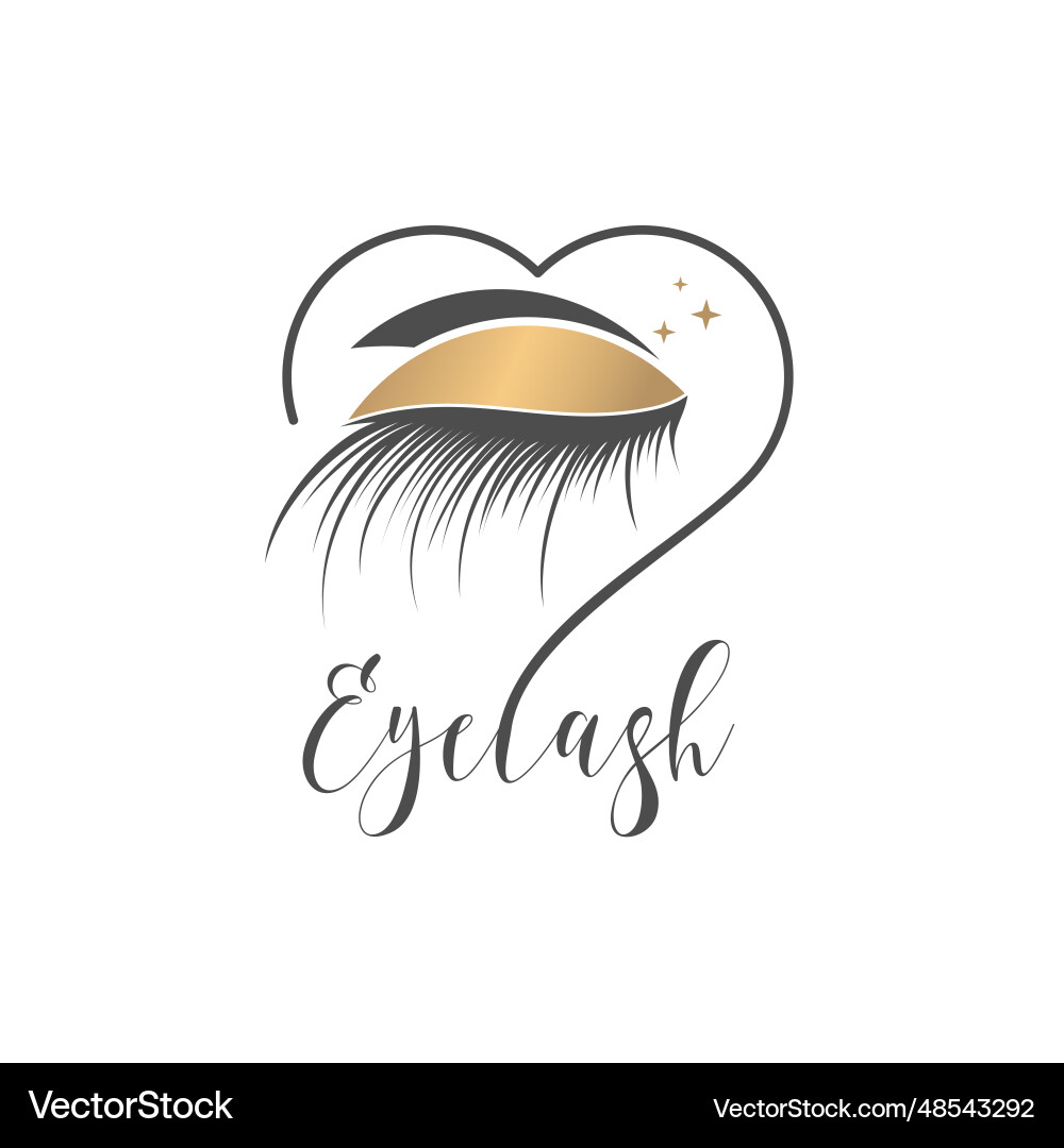 Eyelashes icon logo design with modern beauty Vector Image