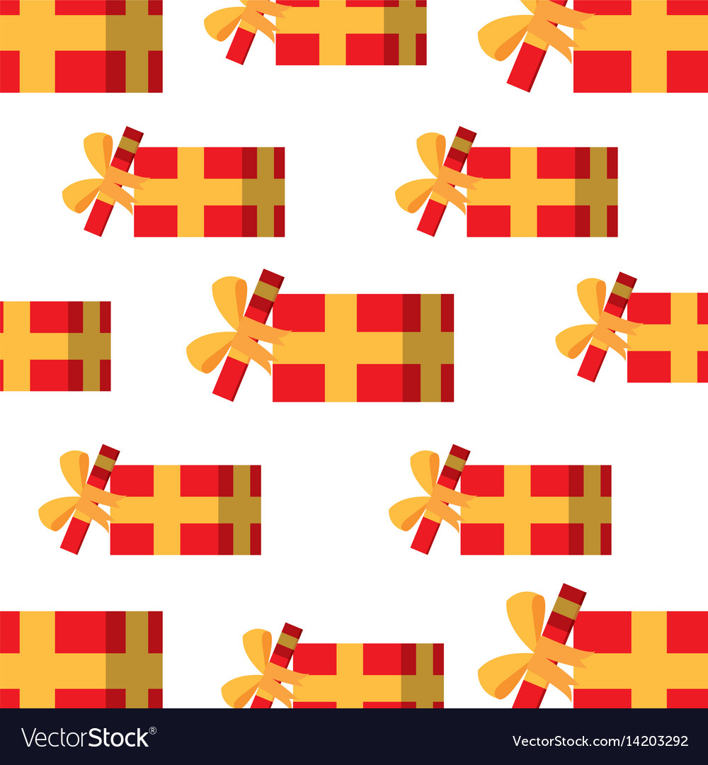 Gifts boxes pattern background Royalty Free Vector Image