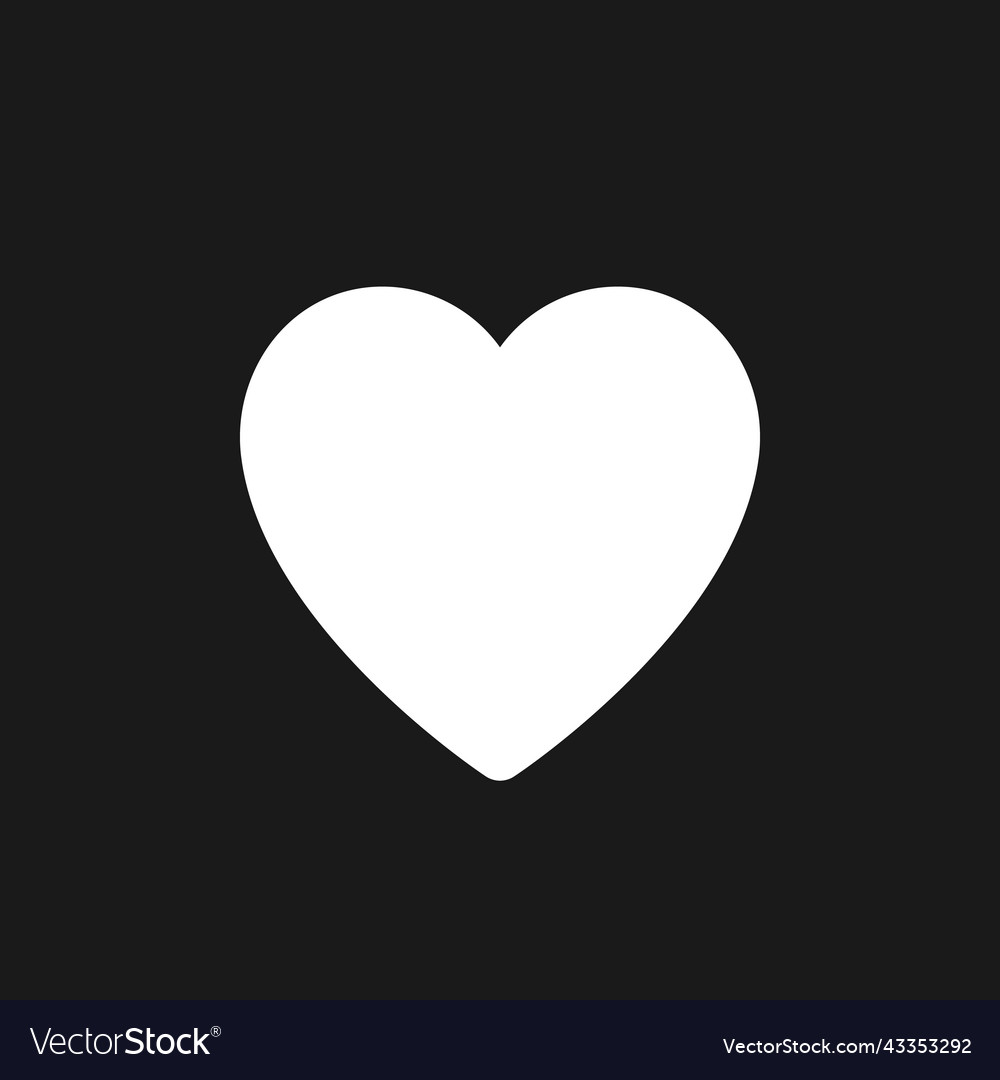 Heart dark mode glyph ui icon Royalty Free Vector Image
