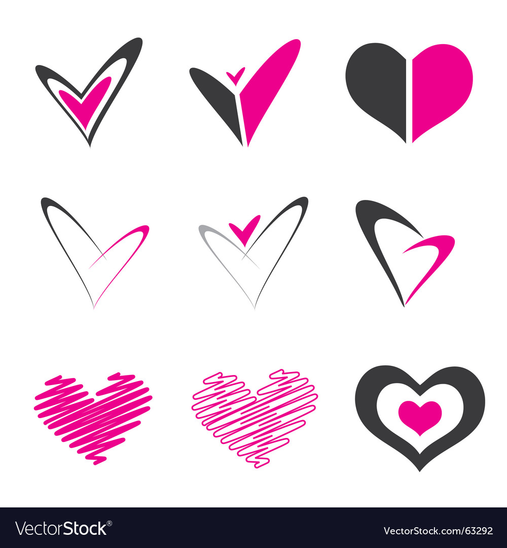 Heart shape element Royalty Free Vector Image - VectorStock