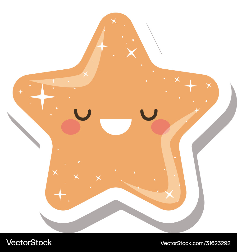 Kawaii star cartoon design Royalty Free Vector Image