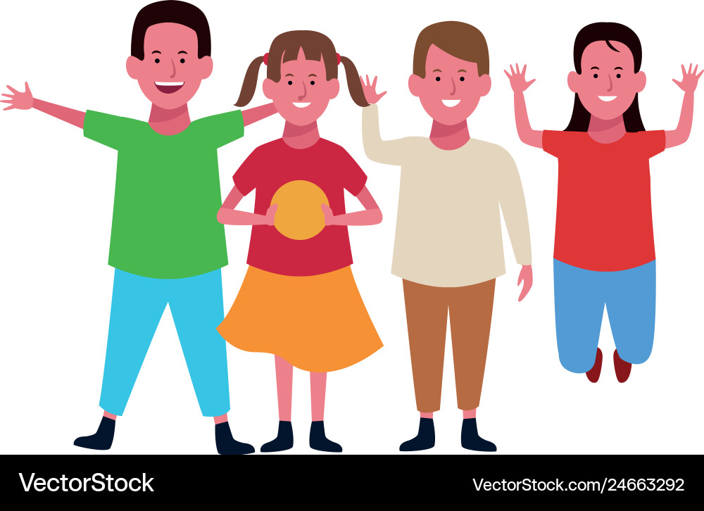Kids friends cartoon Royalty Free Vector Image