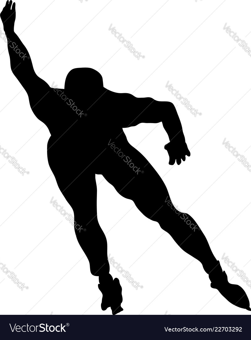 Skating man silhouette Royalty Free Vector Image Skating man silhouette Royalty Free Vector Image