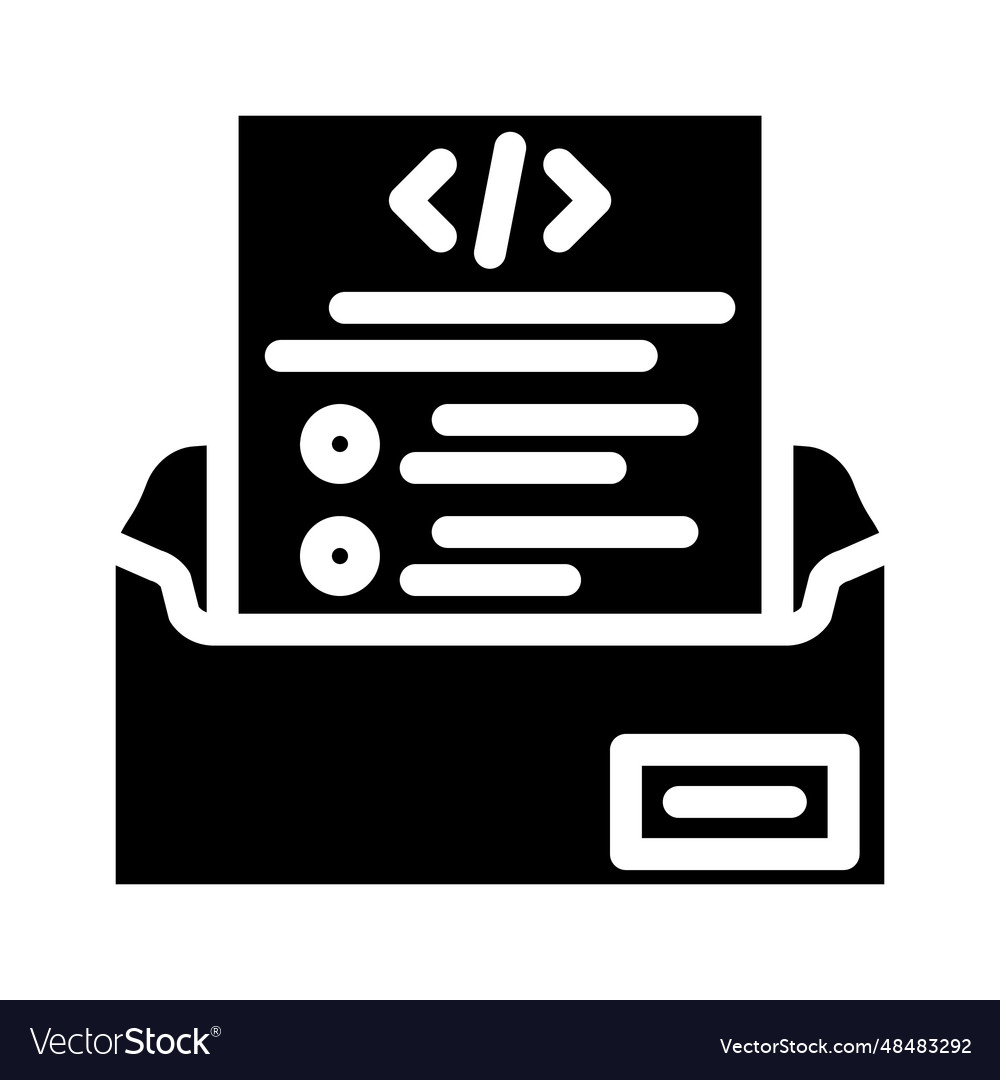Technical writing software glyph icon Royalty Free Vector