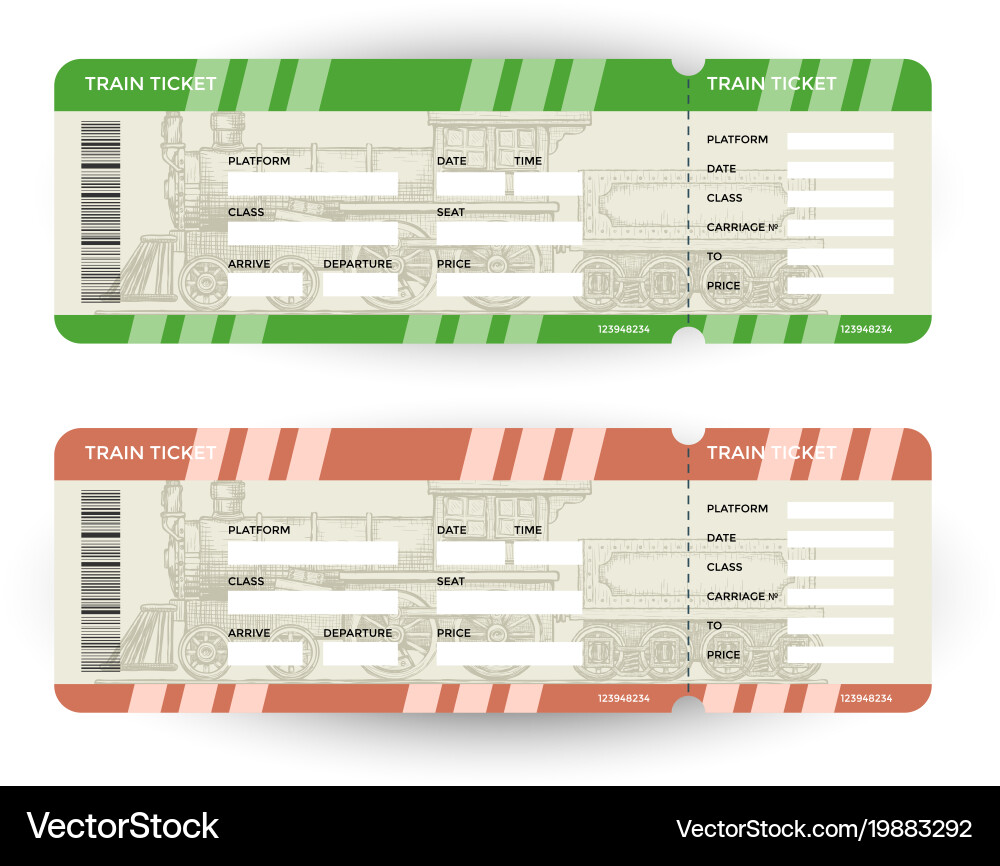 Train tickets travel concept isolated on white Vector Image