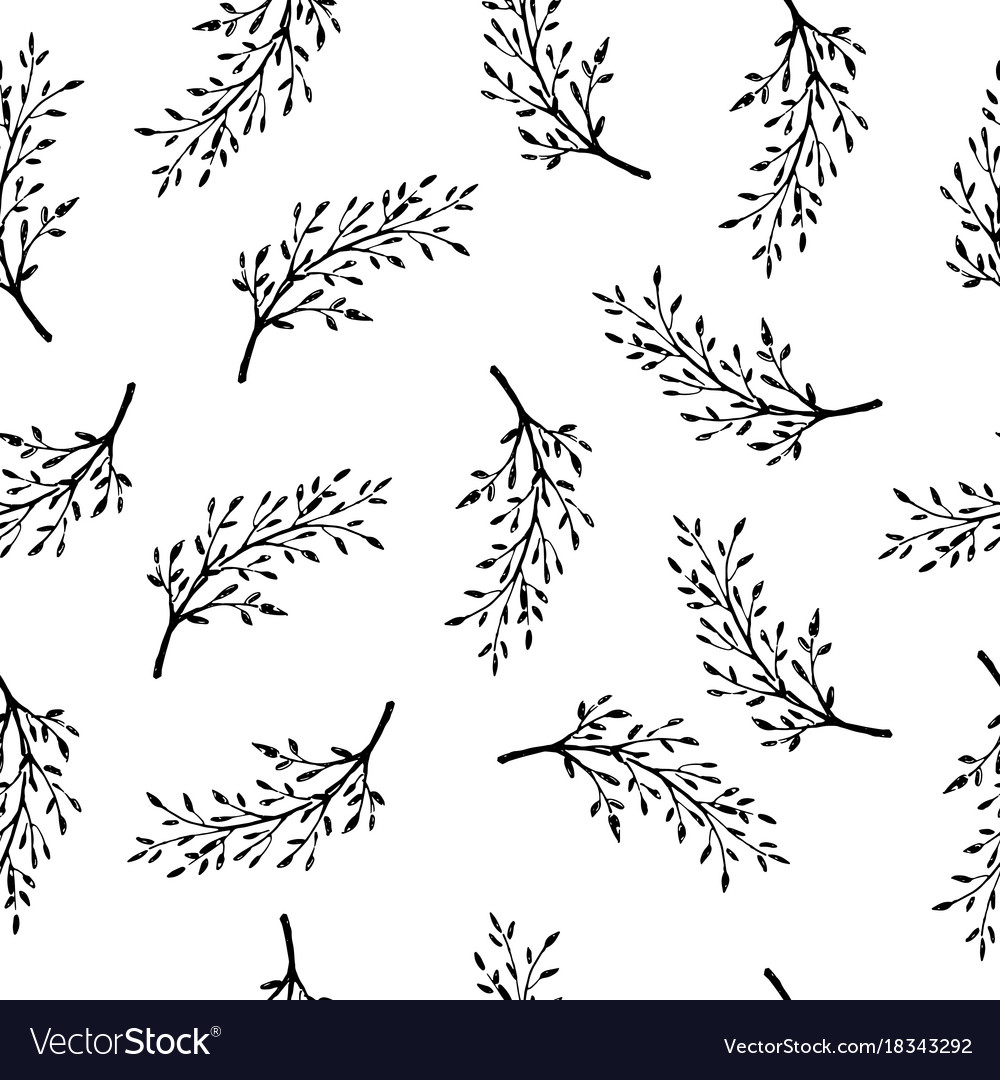 Tree branches seamless pattern Royalty Free Vector Image