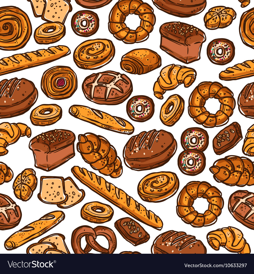 Bakery Color Seamless Pattern Royalty Free Vector Image