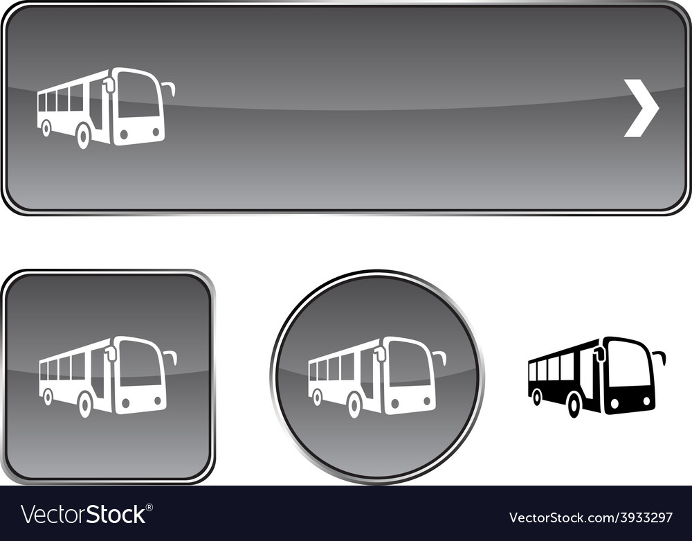 Bus button set Royalty Free Vector Image - VectorStock