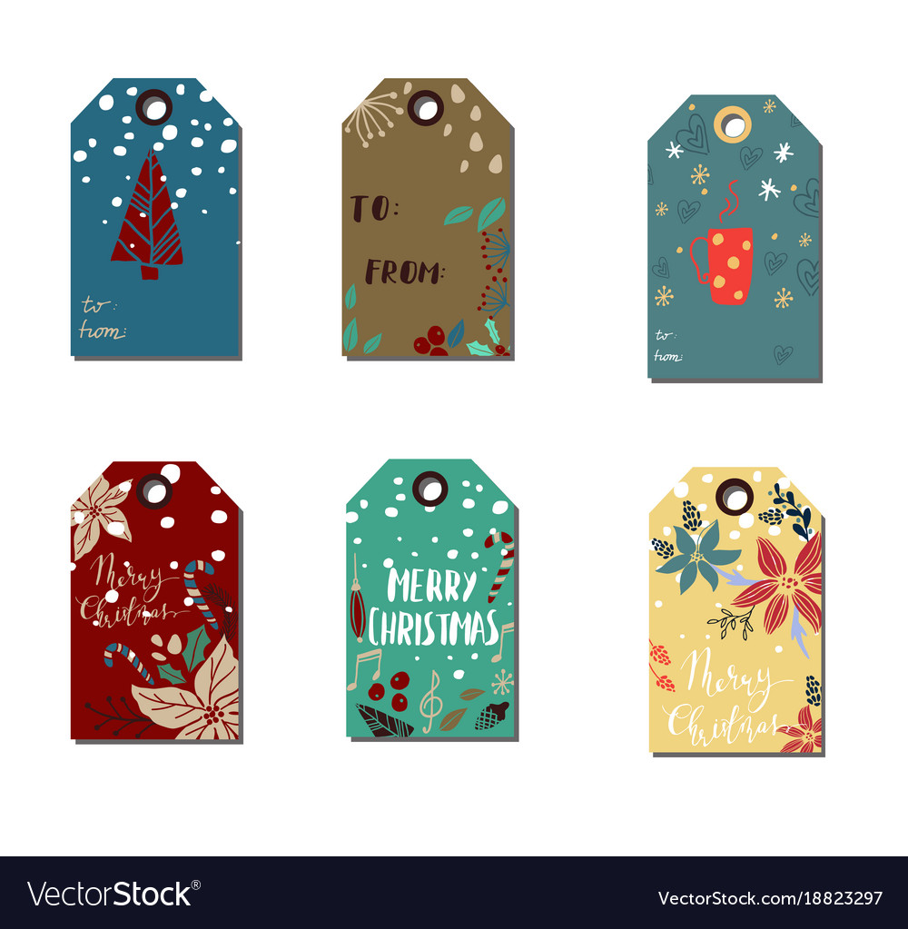 Christmas gift tags set Royalty Free Vector Image