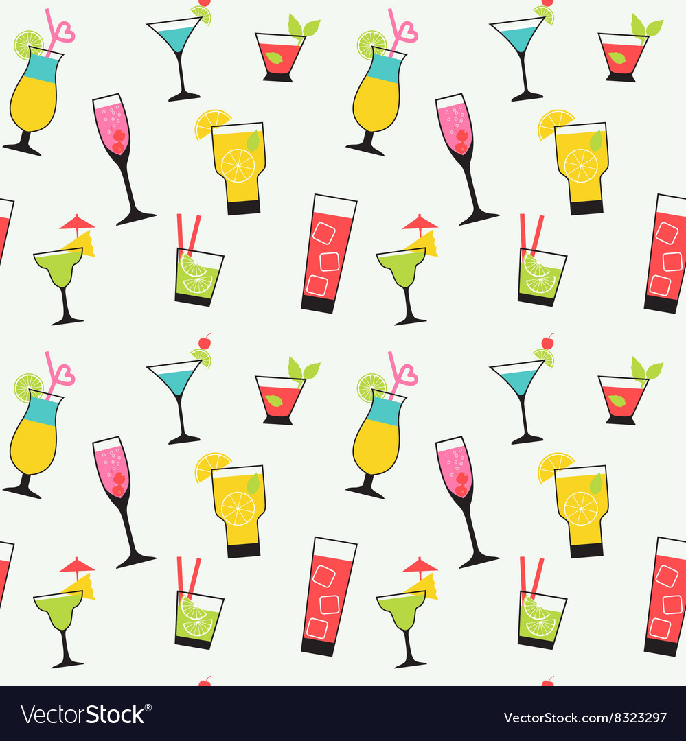 Cocktail pattern Royalty Free Vector Image - VectorStock