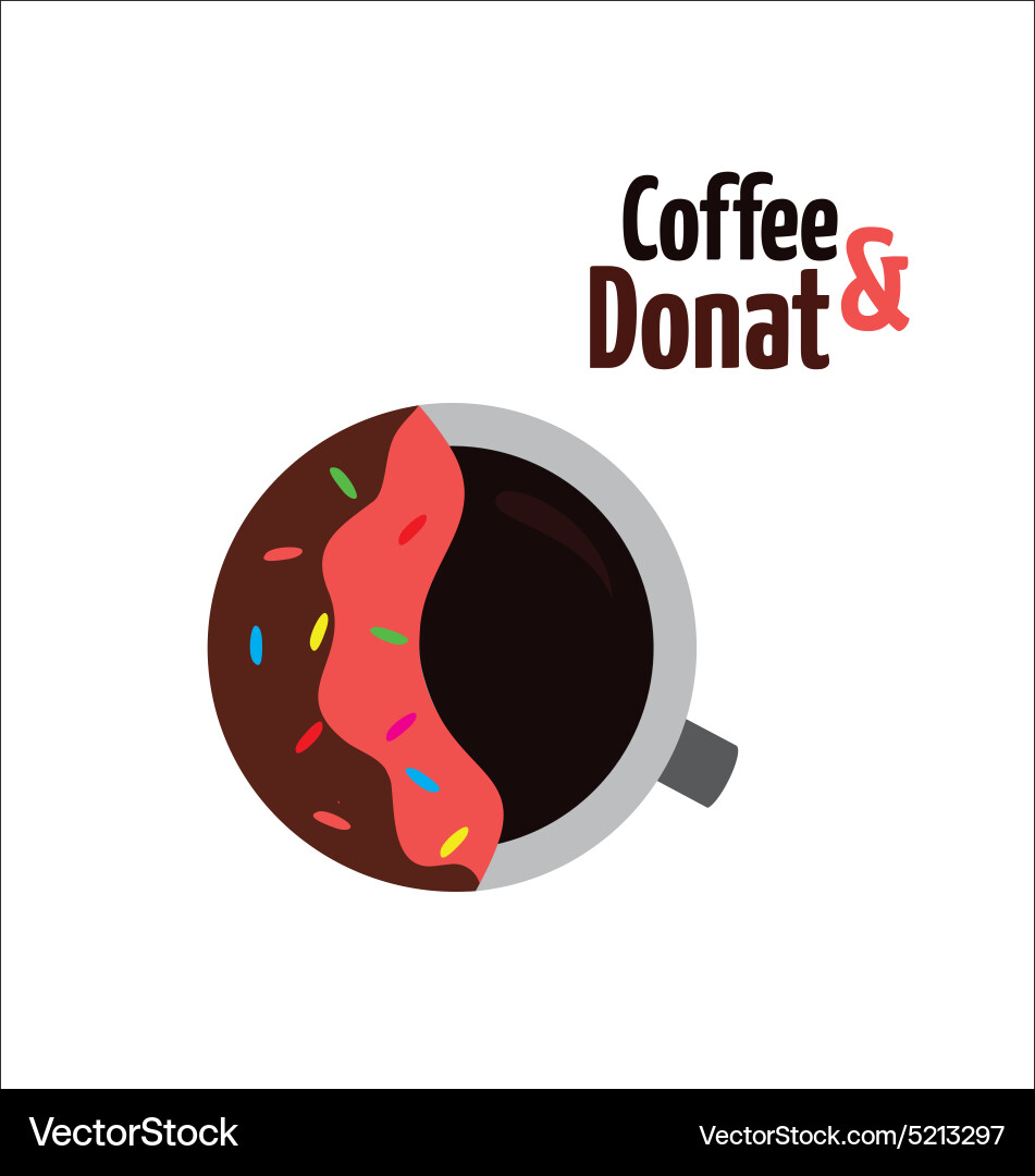 Coffee donat Royalty Free Vector Image - VectorStock