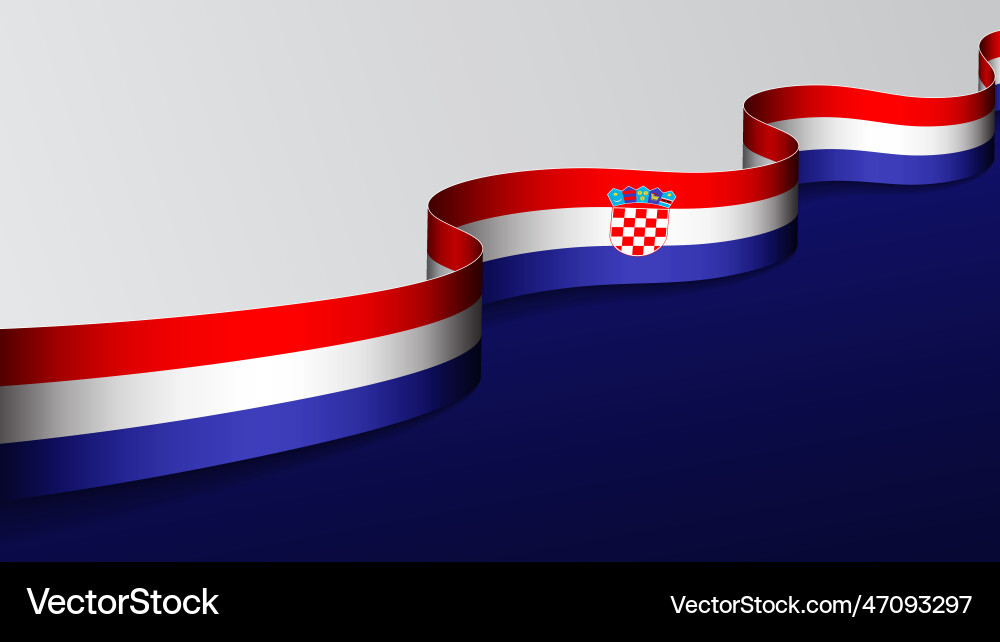 Croatia ribbon flag background Royalty Free Vector Image