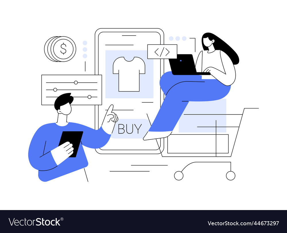 E-commerce development abstract concept Royalty Free Vector
