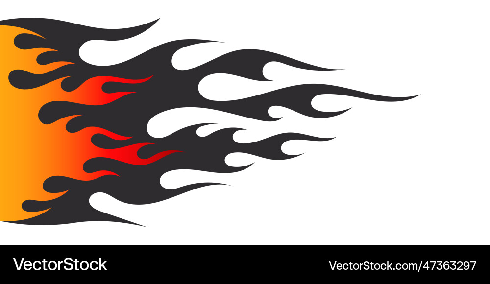Fire flame flame silhouette black and red fiery Vector Image