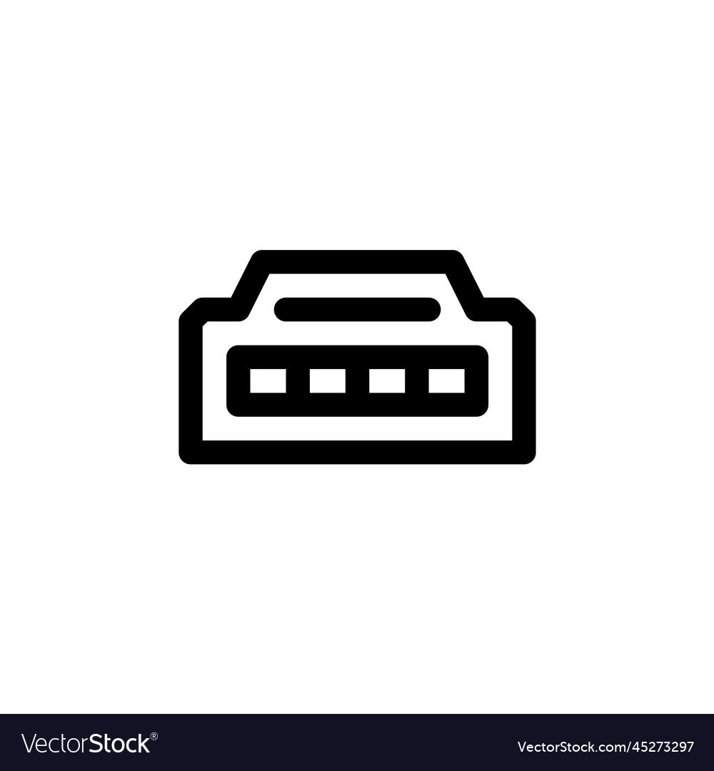 Hdmi Port Icon Computer Component Outline Vector Image
