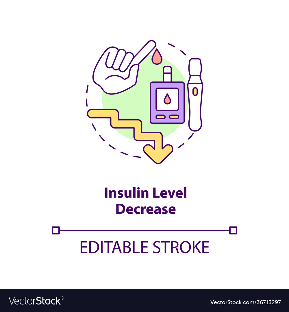 Insulin level decrease concept icon Royalty Free Vector