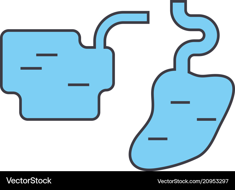 Lake line icon concept flat sign Royalty Free Vector Image