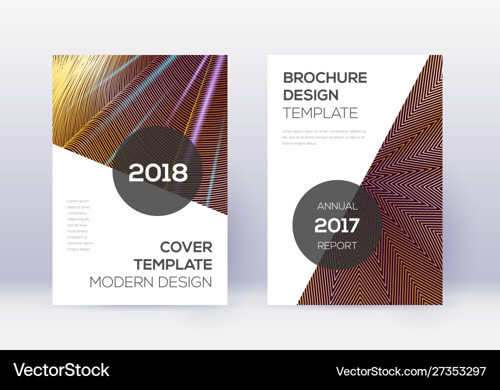 Modern cover design template set gold abstract li Vector Image