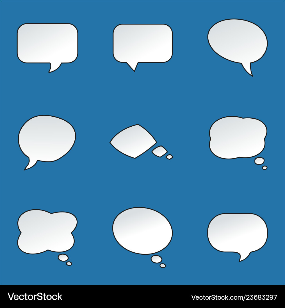Paper speech bubble with round corners on yellow Vector Image