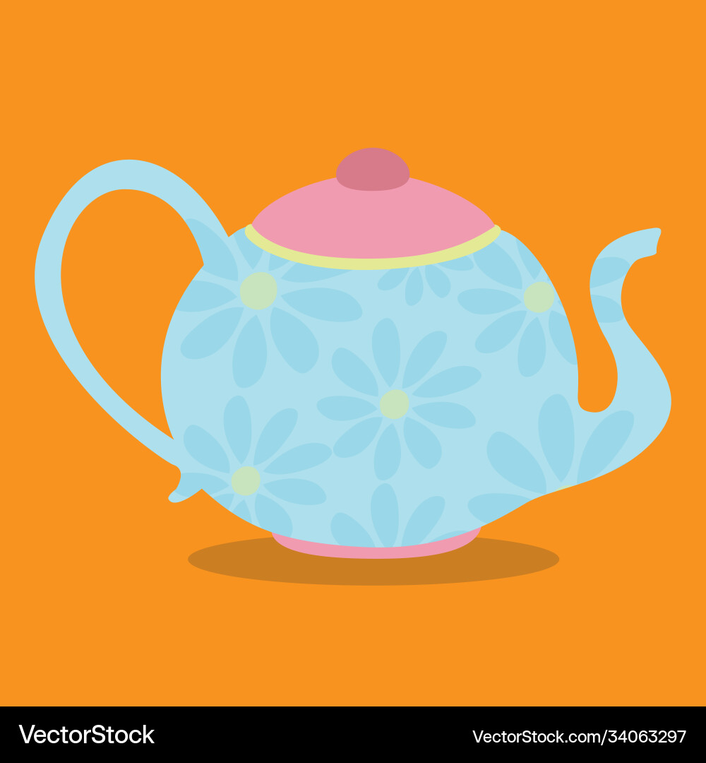 Tea party pot 01 Royalty Free Vector Image - VectorStock
