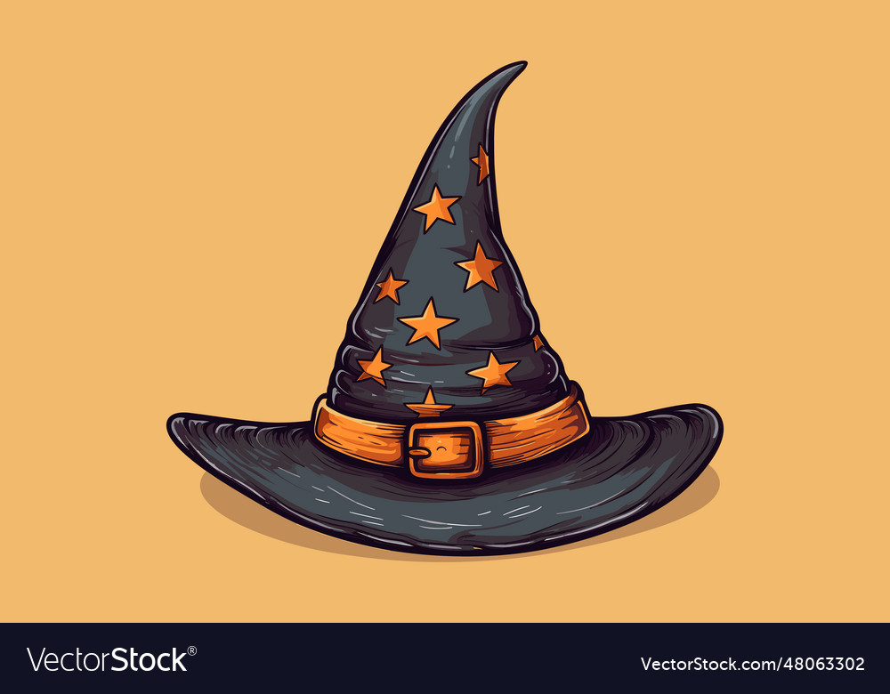 A halloween witch hat Royalty Free Vector Image