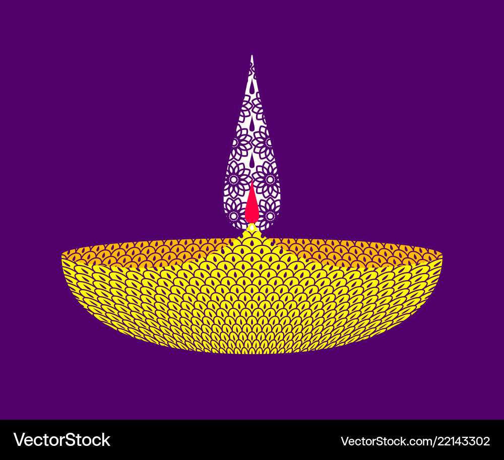 Color clay diya lamps flat design Royalty Free Vector Image
