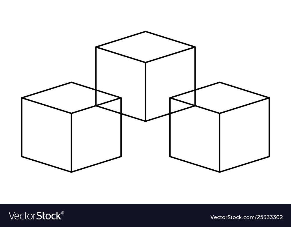Cubic set matrix geometric icons Royalty Free Vector Image