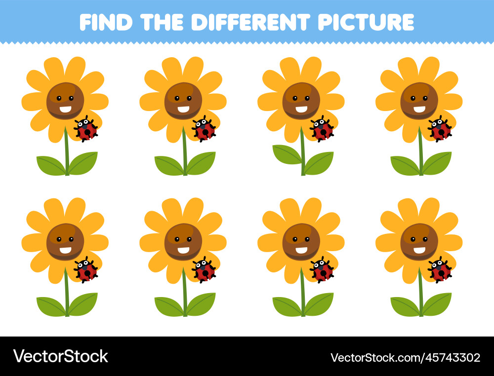 Education game for children find the different Vector Image