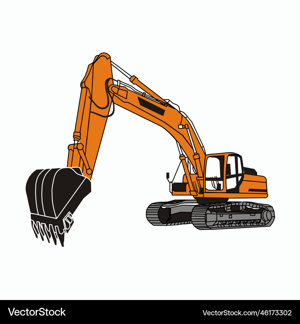 Excavator machinery heavy vehicle for mining Vector Image