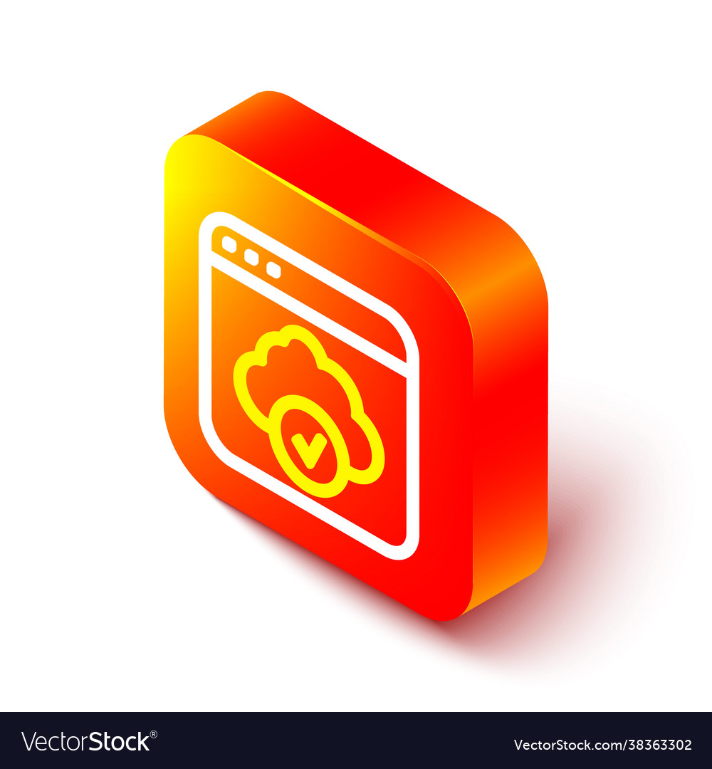 Isometric line cloud technology data transfer Vector Image