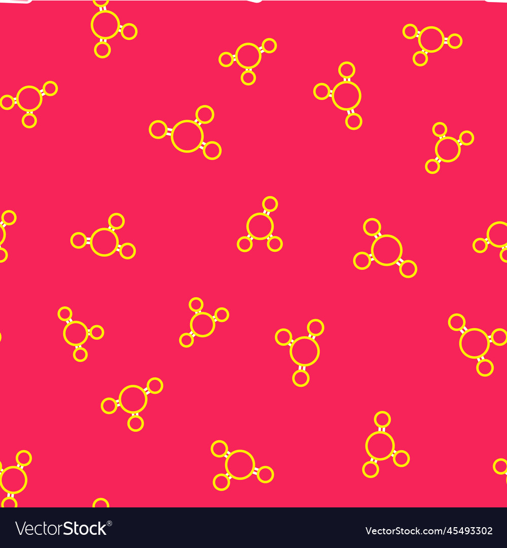 Line Molecule Icon Isolated Seamless Pattern On Vector Image